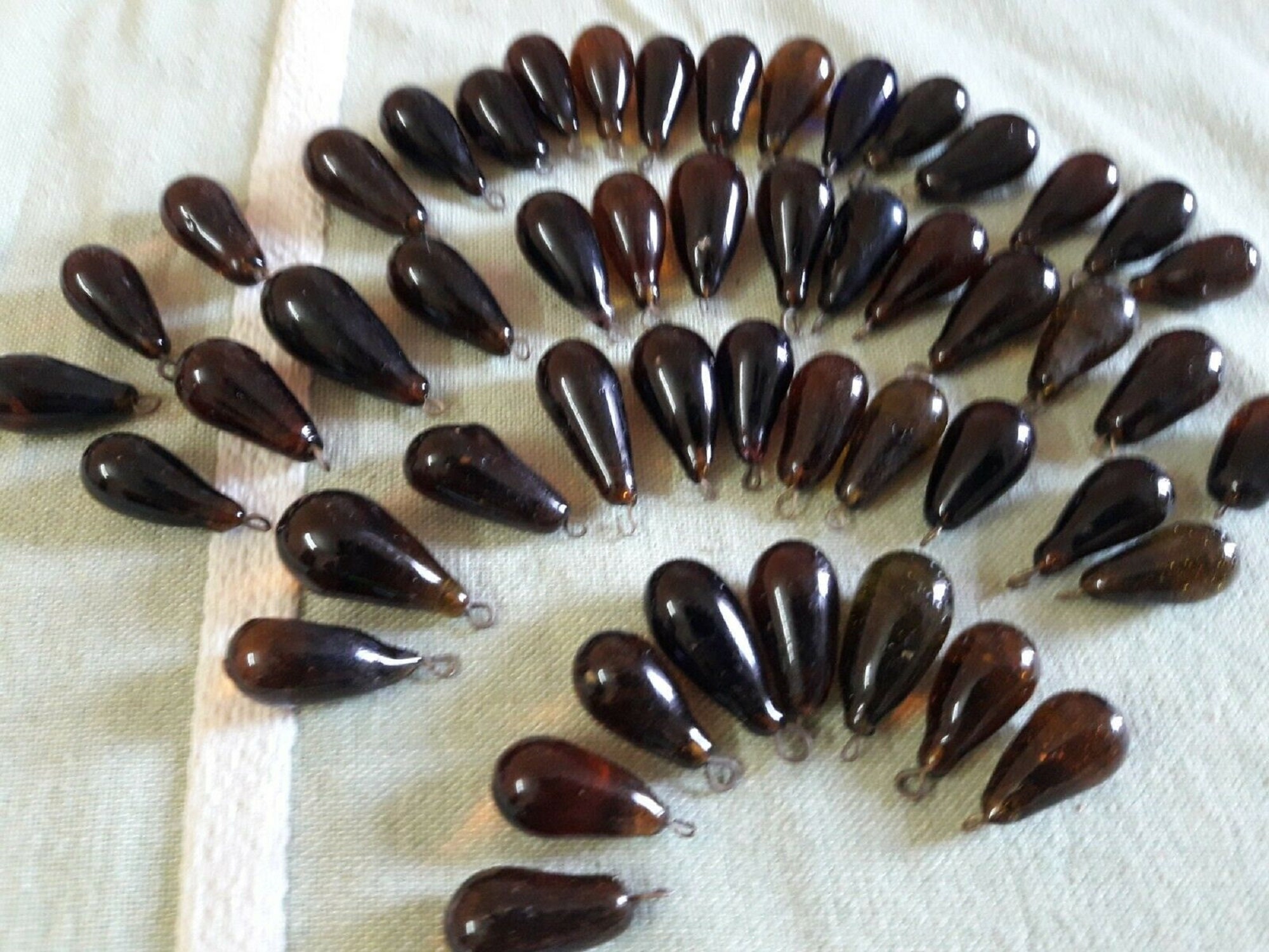 Lot of Vintage 50 Pieces Handmade Pear Rain Drop Colors Glass - Etsy