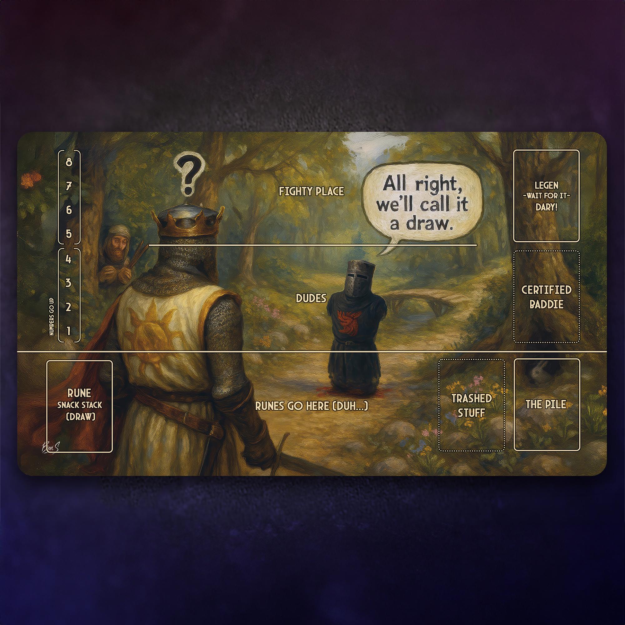 Funny Riftbound Playmat: the Black Knight | Stitched Edges, Extra Thick ...