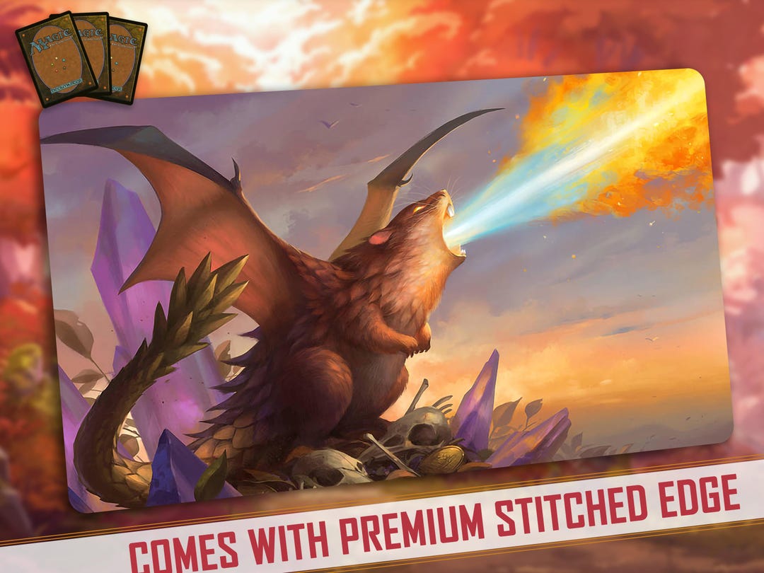 The Mouse Dragon | Inspired by Bloomburrow, Magic the Gathering Playmat ...