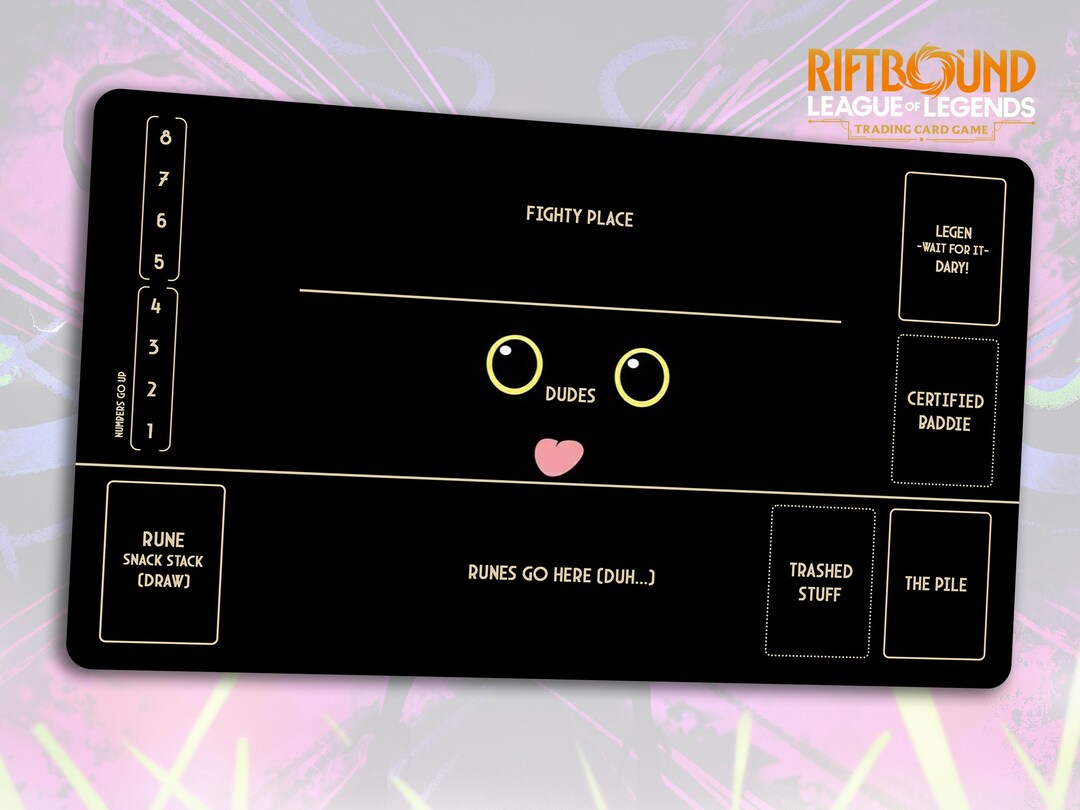 Funny Riftbound Playmat: Don't Touch Me! | Stitched Edges, Extra Thick ...