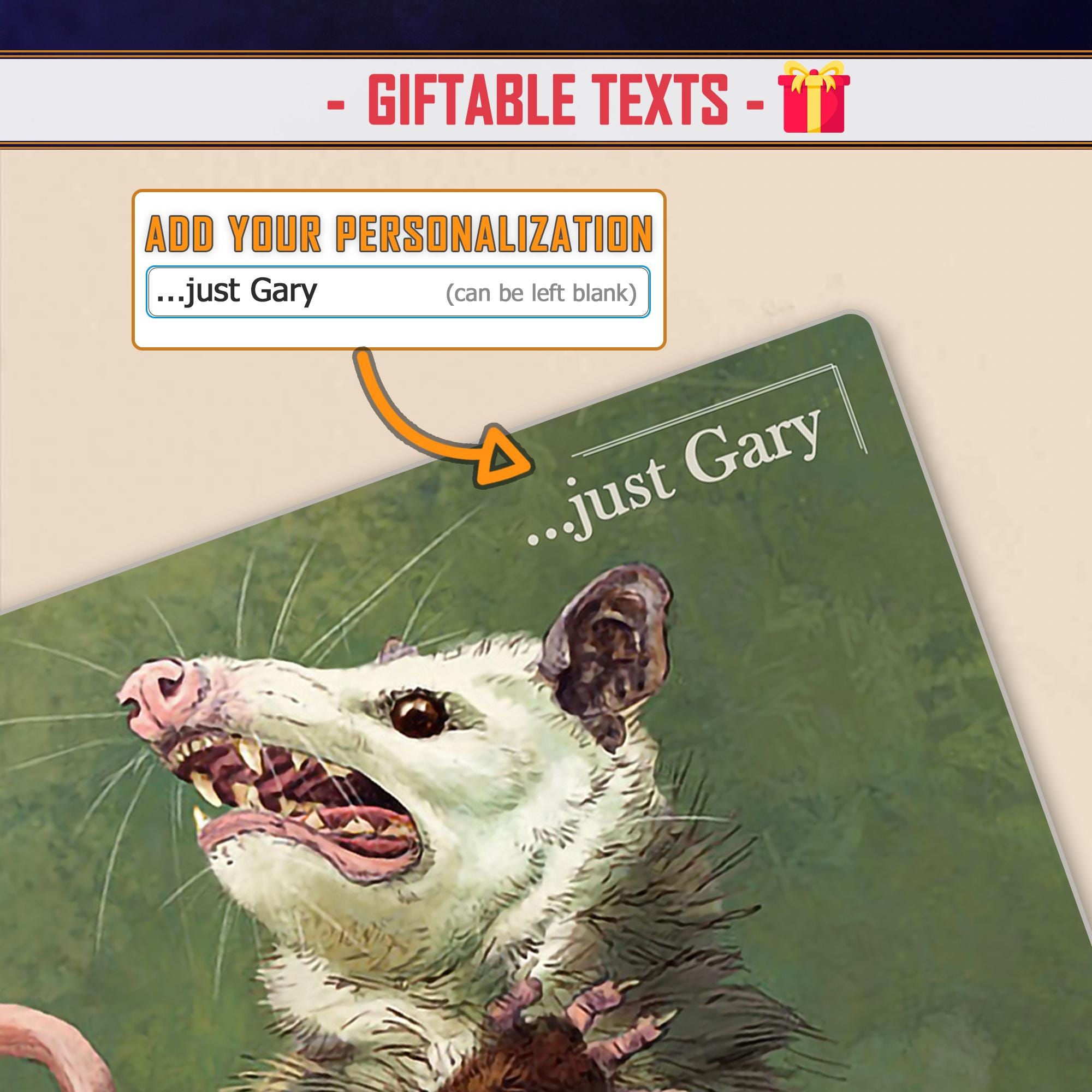 Funny MTG Playmat: Dramatic Possum | Stitched Edges Extra Thick 24×14 ...