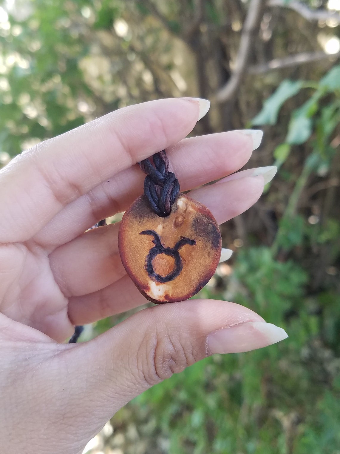 TAURUS Zodiac Sign, Taurus Constellation Pendant, Avocado Stone Faces ...