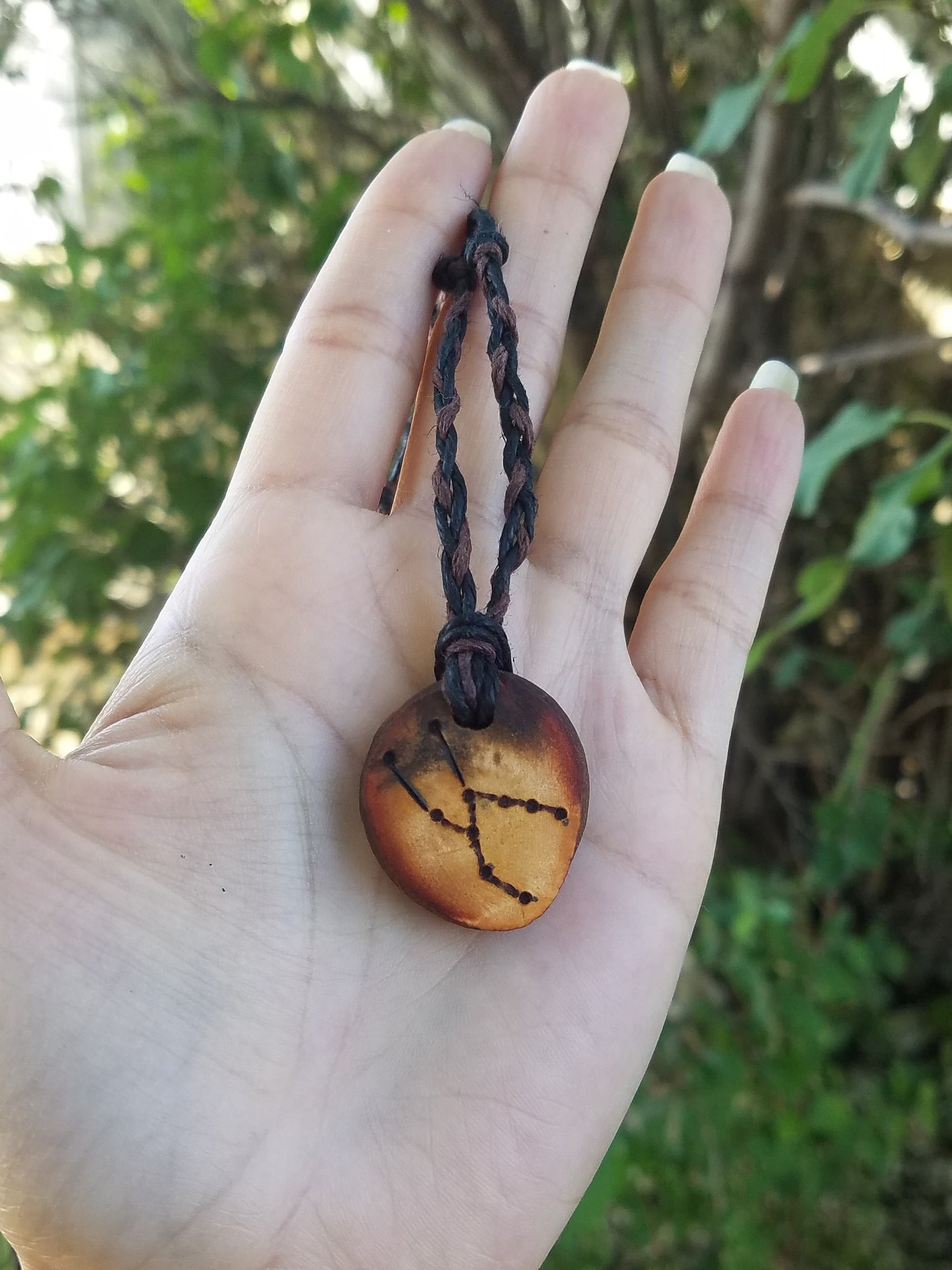 TAURUS Zodiac Sign, Taurus Constellation Pendant, Avocado Stone Faces ...