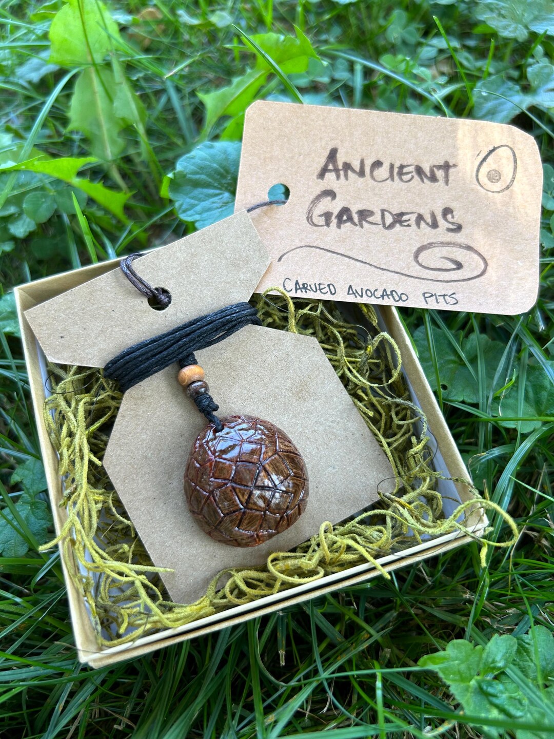 Turtle Shell Necklace, Carved Avocado Stone, Turtle Necklace, Turtle ...