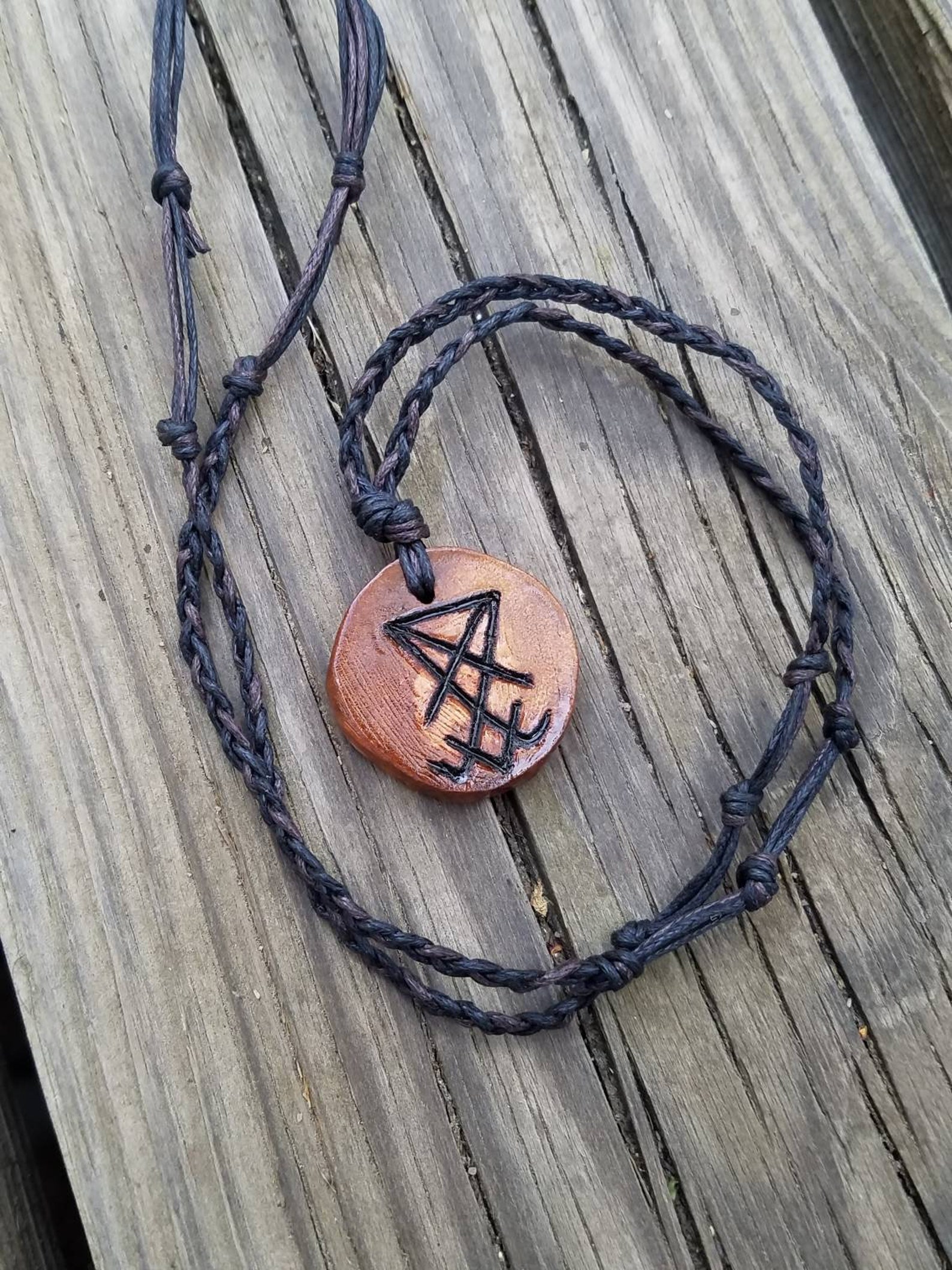 Lucifer Sigil, Carved Avocado Stone, Lucifer Necklace, Gift for Him ...