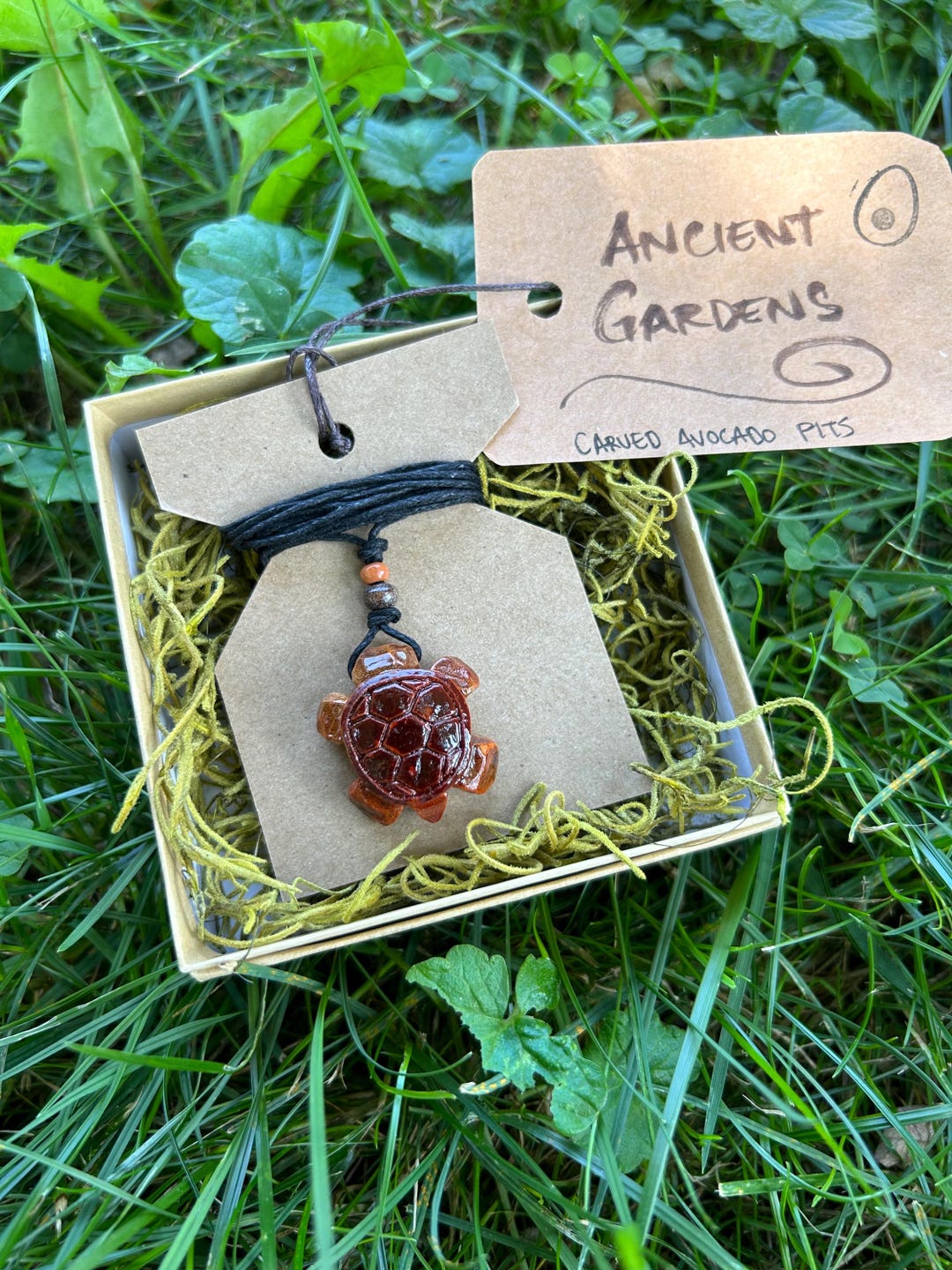 Turtle Pendant, Carved Avocado Stone, Turtle Talisman, Gift Idea, Sea ...