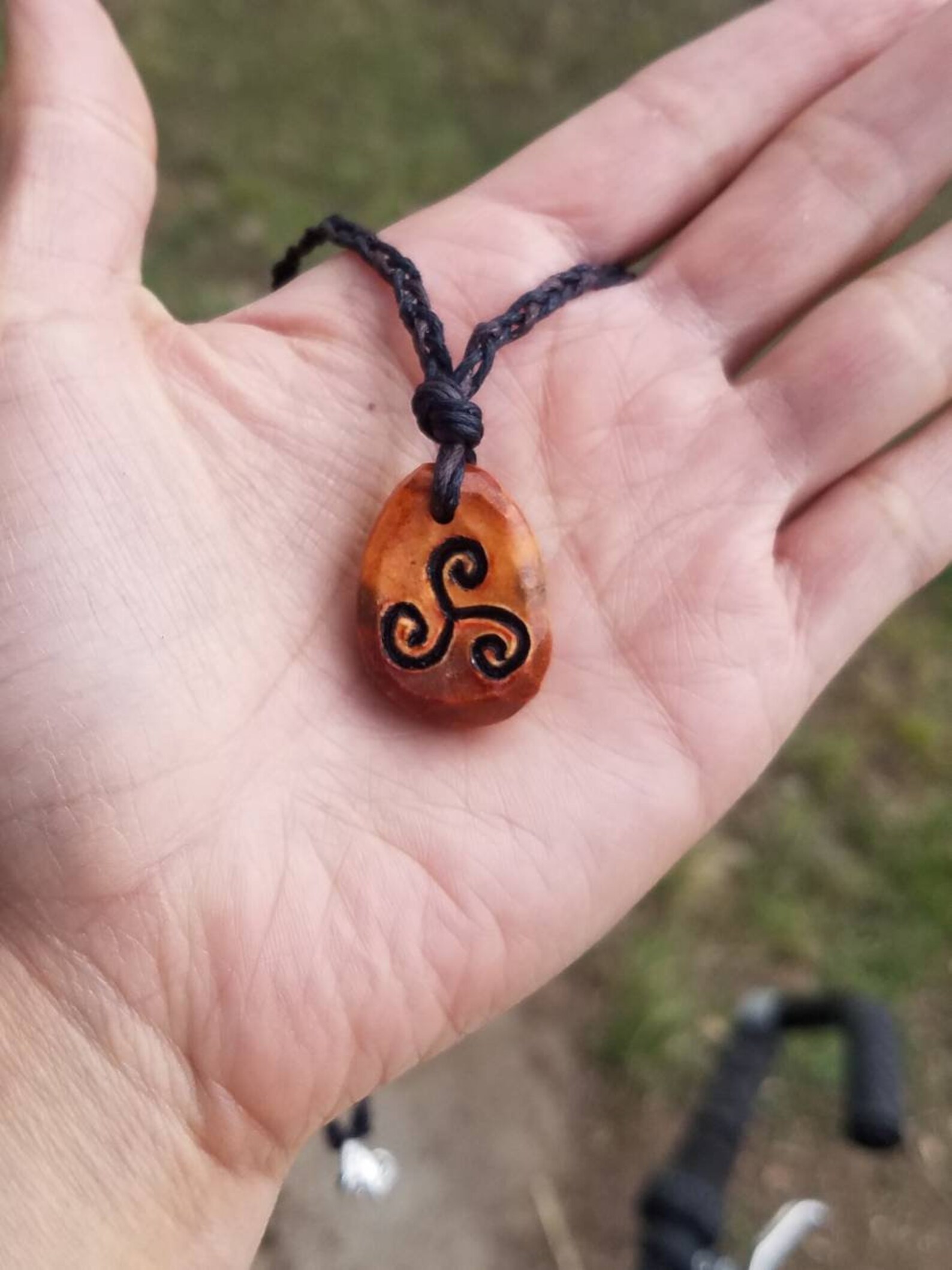 Triskele Symbol Carved Avocado Stone Celtic Gift Christmas | Etsy