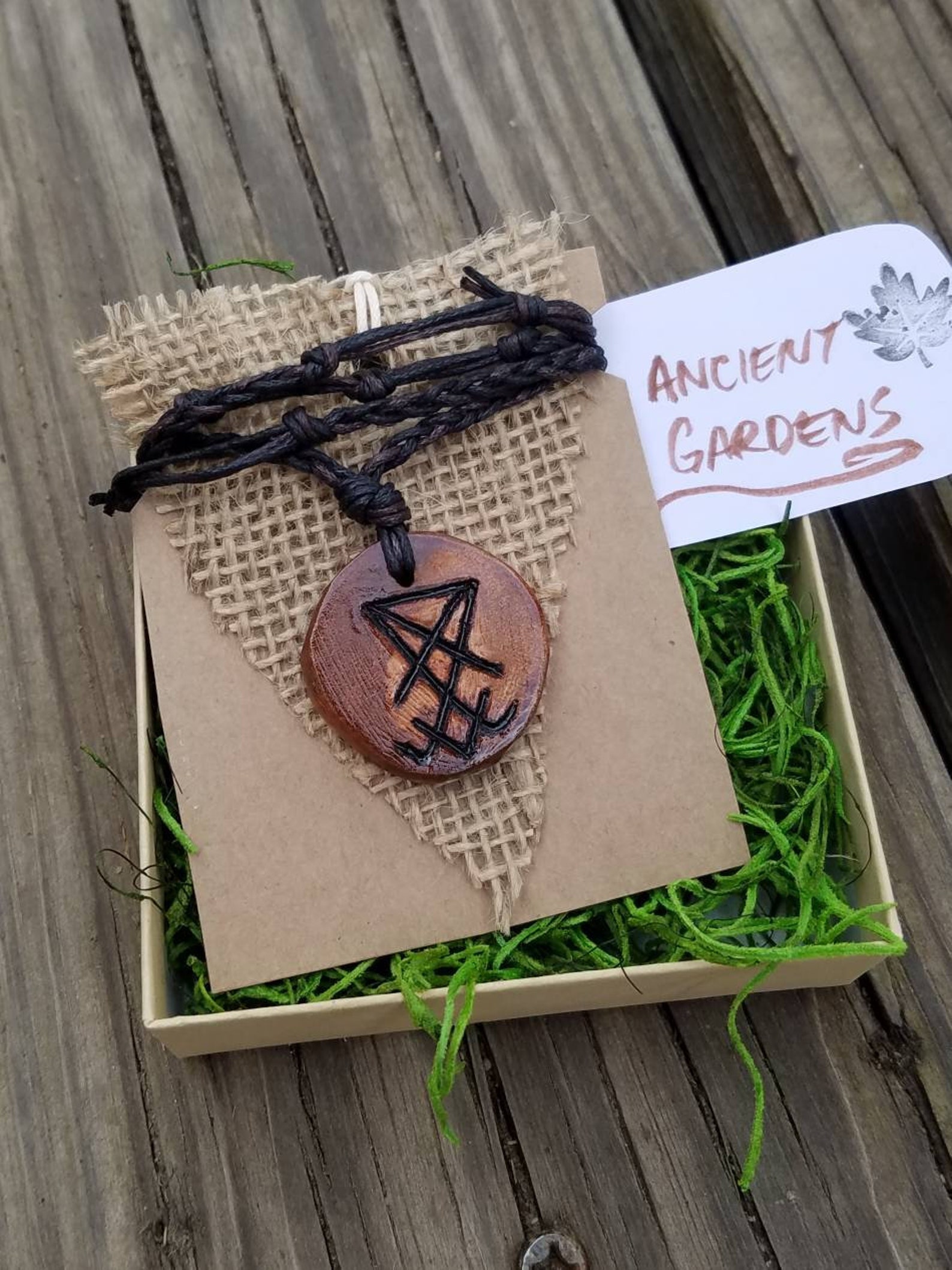 Lucifer Sigil, Carved Avocado Stone, Lucifer Necklace, Gift for Him ...