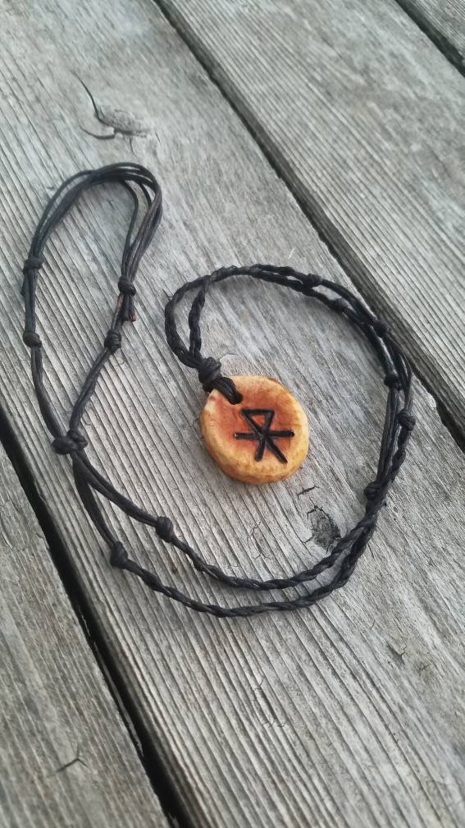 Love Binding Rune Carved Avocado Stone Rune Necklace Gifts | Etsy