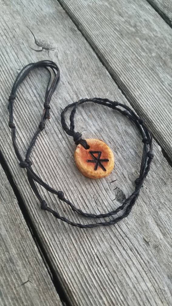 Love Binding Rune Carved Avocado Stone Rune Necklace Gifts | Etsy