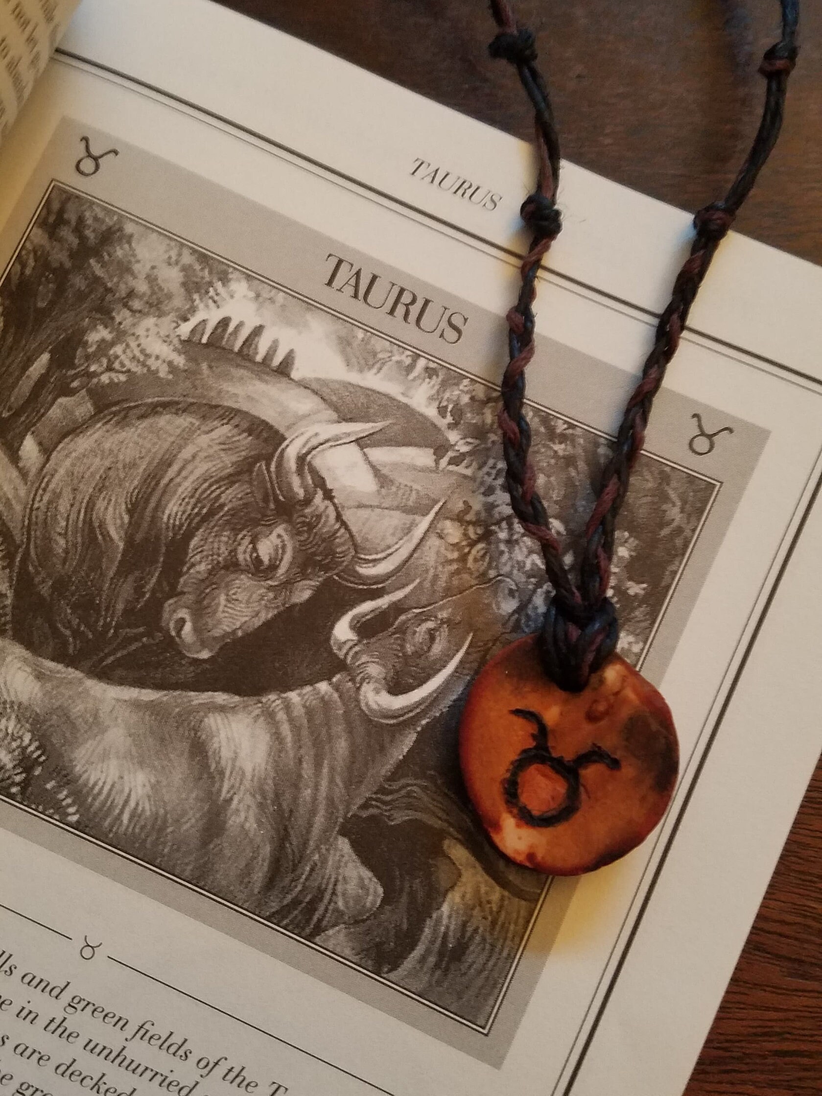 TAURUS Zodiac Sign, Taurus Constellation Pendant, Avocado Stone Faces ...