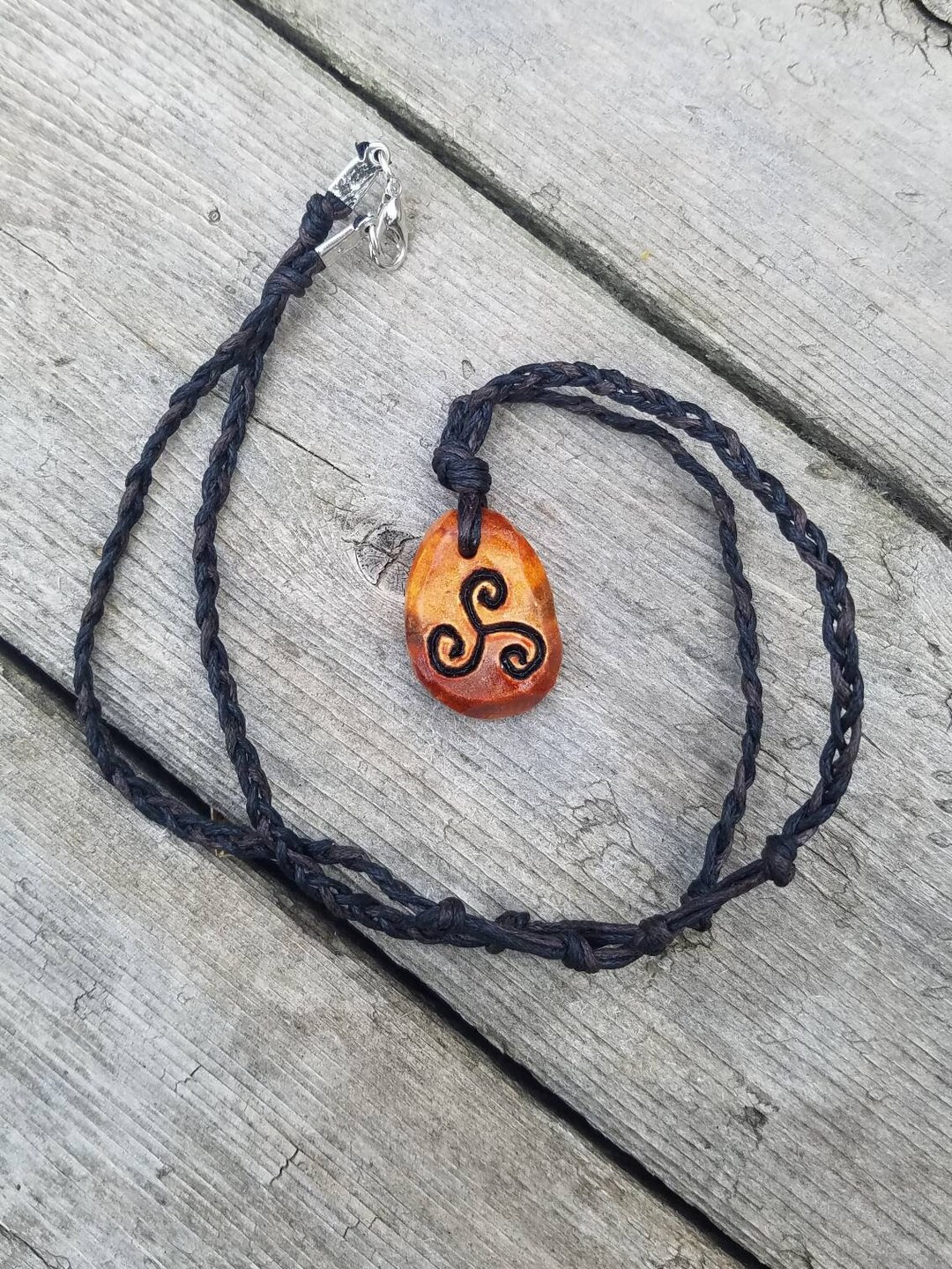 Triskele Symbol Carved Avocado Stone, Celtic Gift, Christmas Gift ...