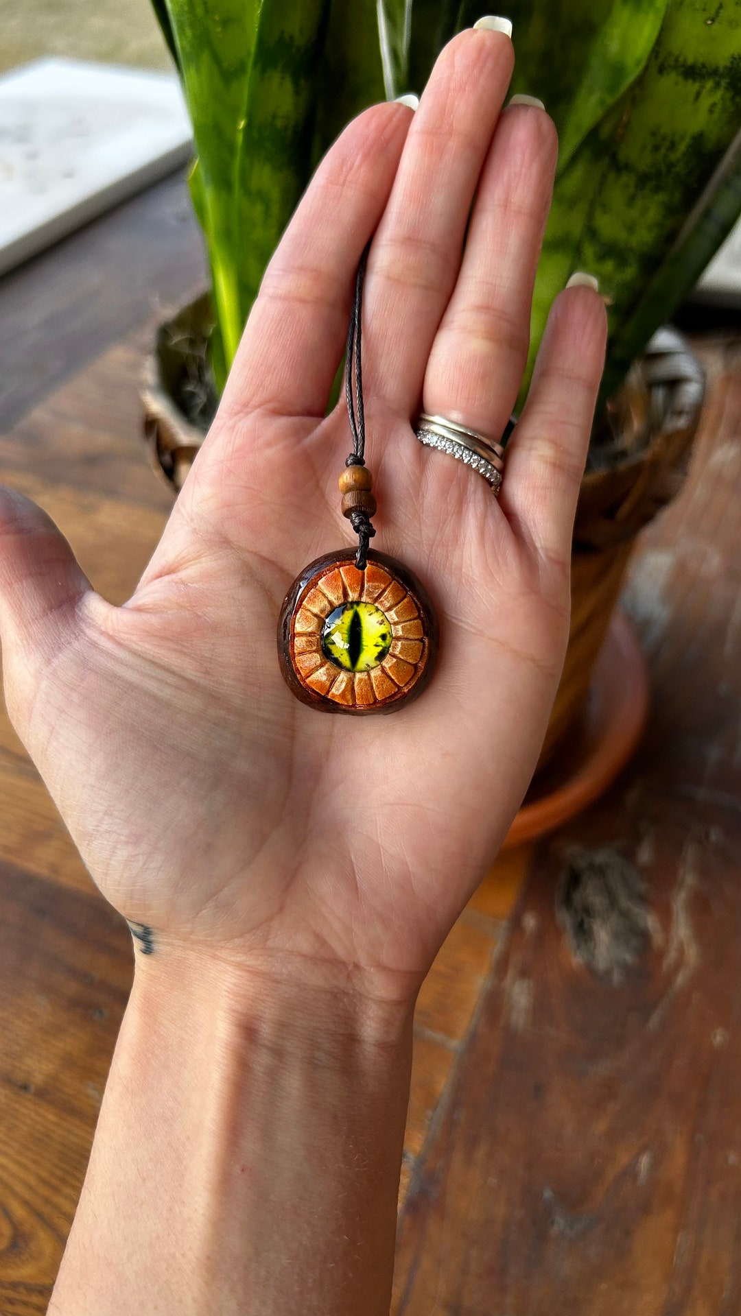 Carved Avocado Pit, Cat Eye Pendant, Cat Green Eye Necklace, Avocado ...
