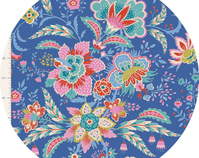 Tilda Fabrics: Bloomsville, Abloom, Prussian, 1/2 Yard, Quilting Cototn ...