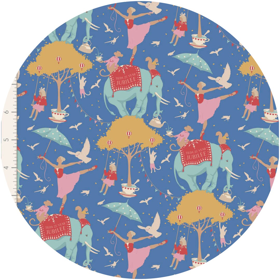 Quilting Cotton: Tilda Fabrics, Jubilee, Circus Life, Blue, 1/2 Yard - Etsy
