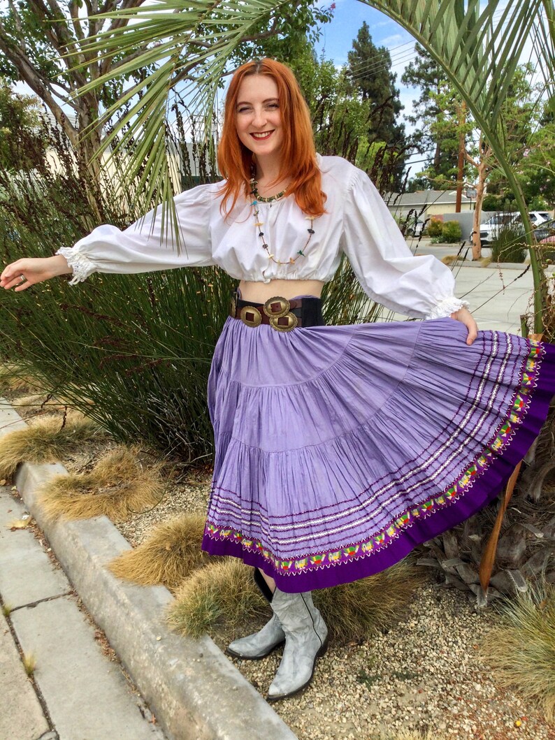 1950s Purple Ric Rac Trimmed Pato Skirt - Etsy