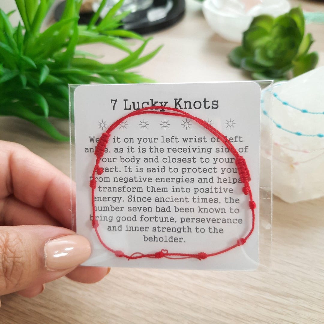 Seven Knot Cord Bracelet or Anklet, Protection, Good Luck Bracelet - Etsy