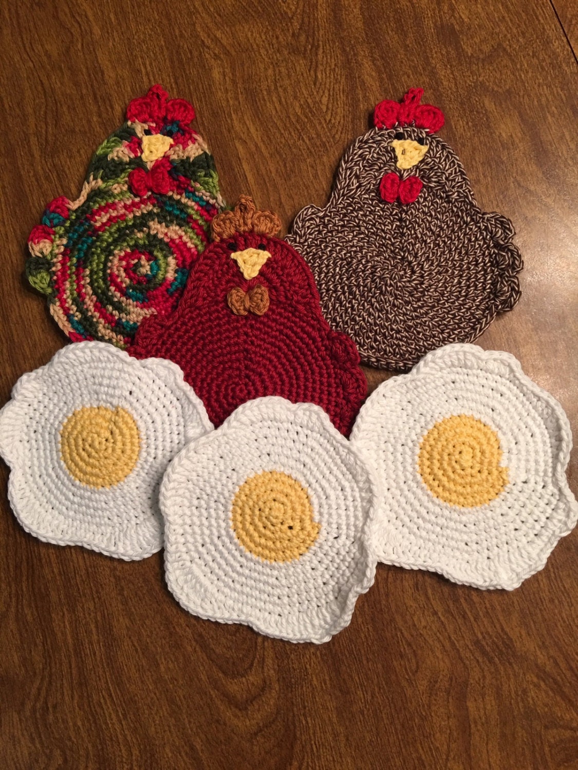 Chicken and Egg Coasters Set of 6 - Etsy