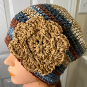 Crochet Beanie Hat With Flower - Etsy