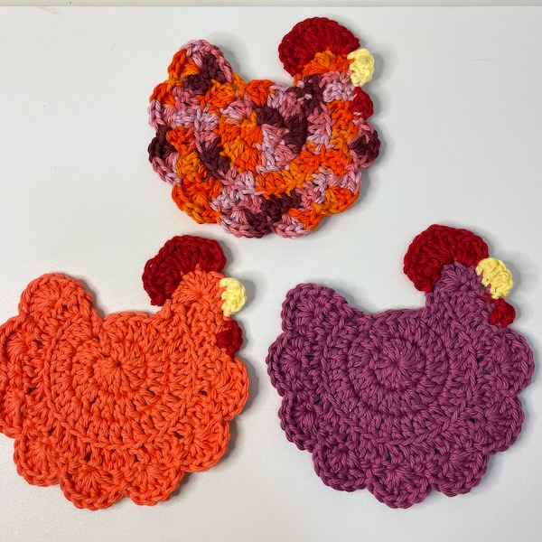 Crochet Rooster Coaster Pattern - Etsy