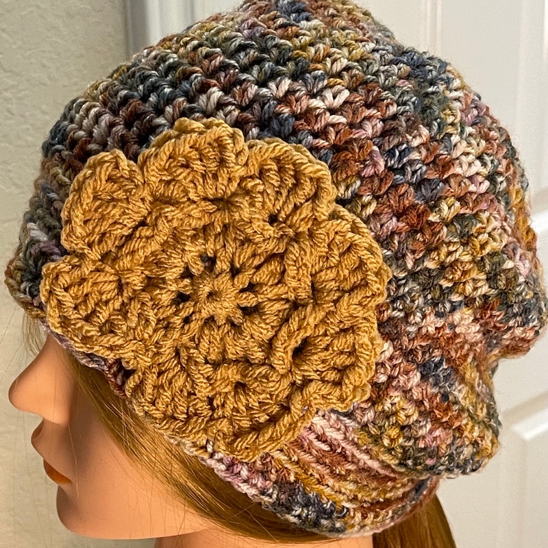 Crochet Flower Beanie Pattern - Etsy