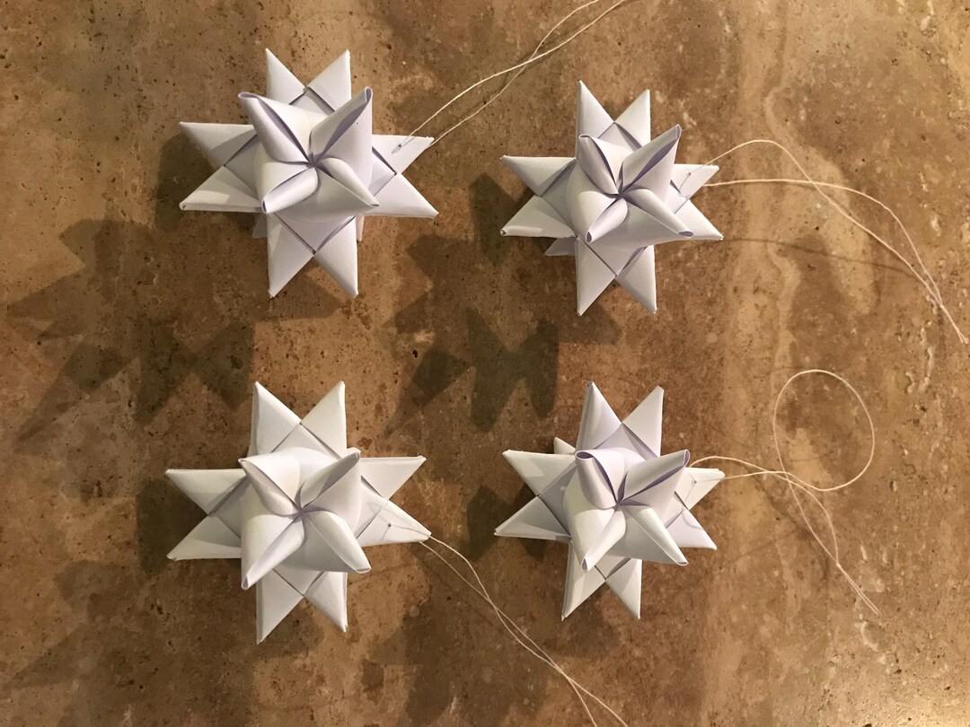 4 or 8 Christmas Tree Decorations - Scandi Danish Handmade Paper ...