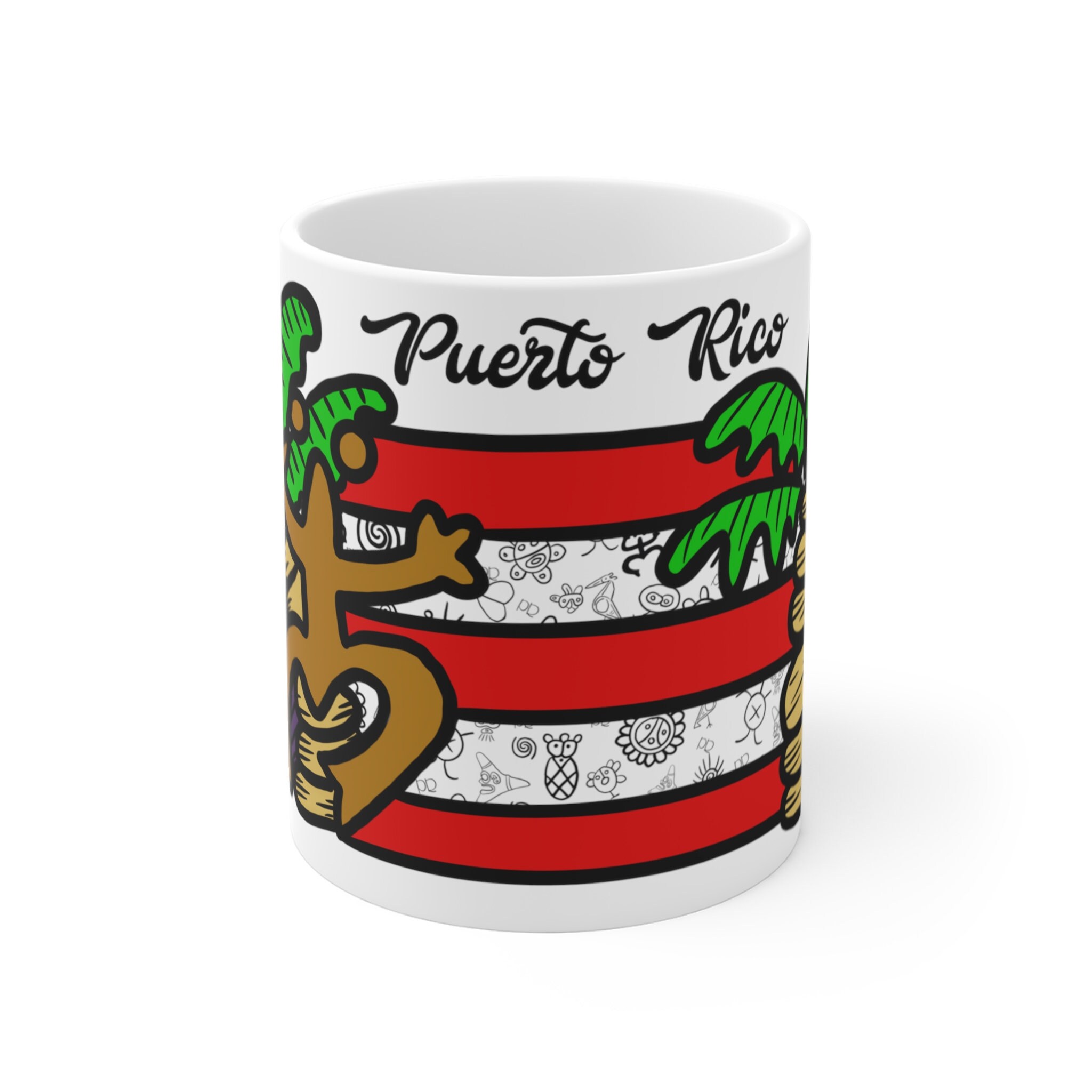 Puerto Rico, Taino Symbols, Puerto Rico Flag, Palm Tree. Mug 11oz - Etsy