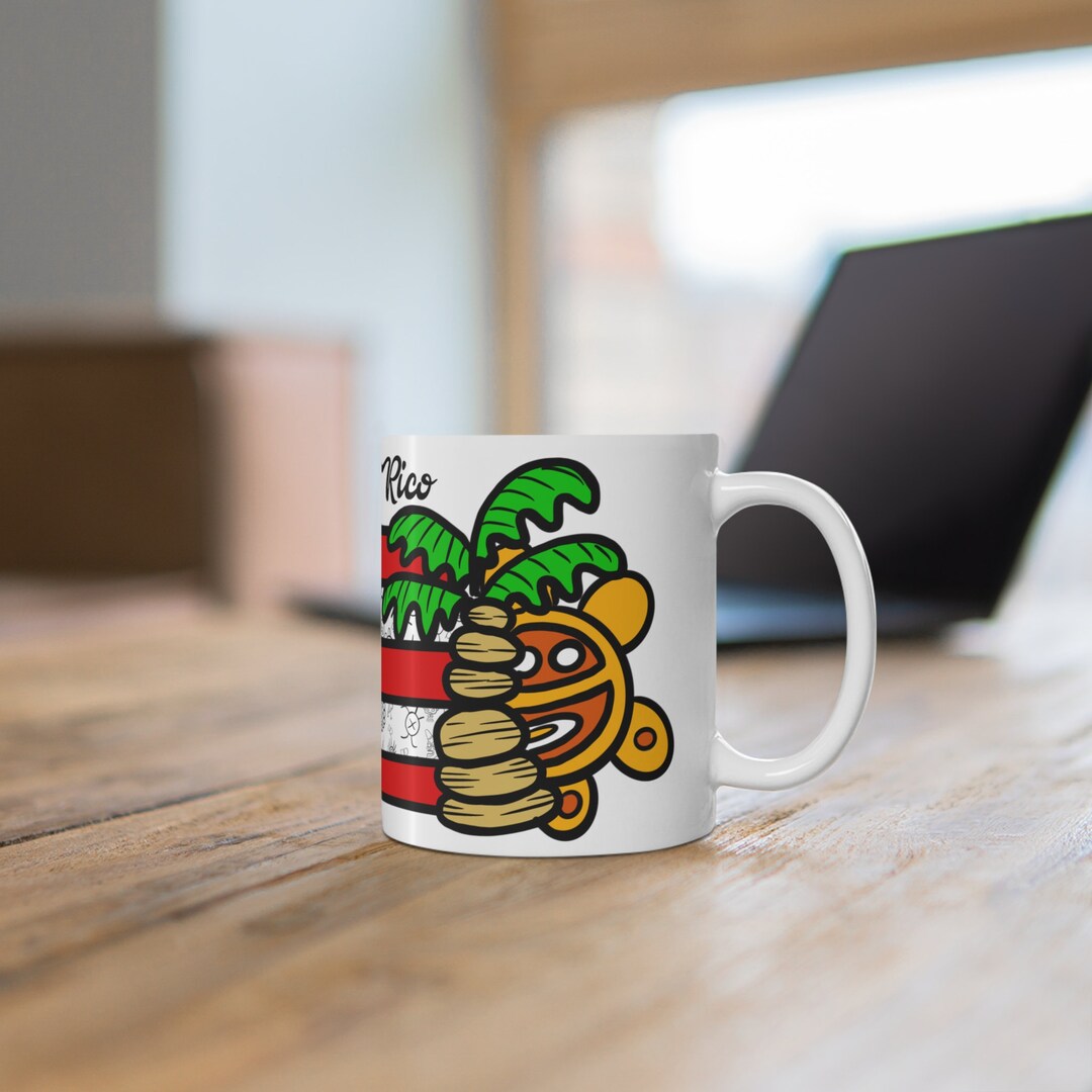 Puerto Rico, Taino Symbols, Puerto Rico Flag, Palm Tree. Mug 11oz - Etsy