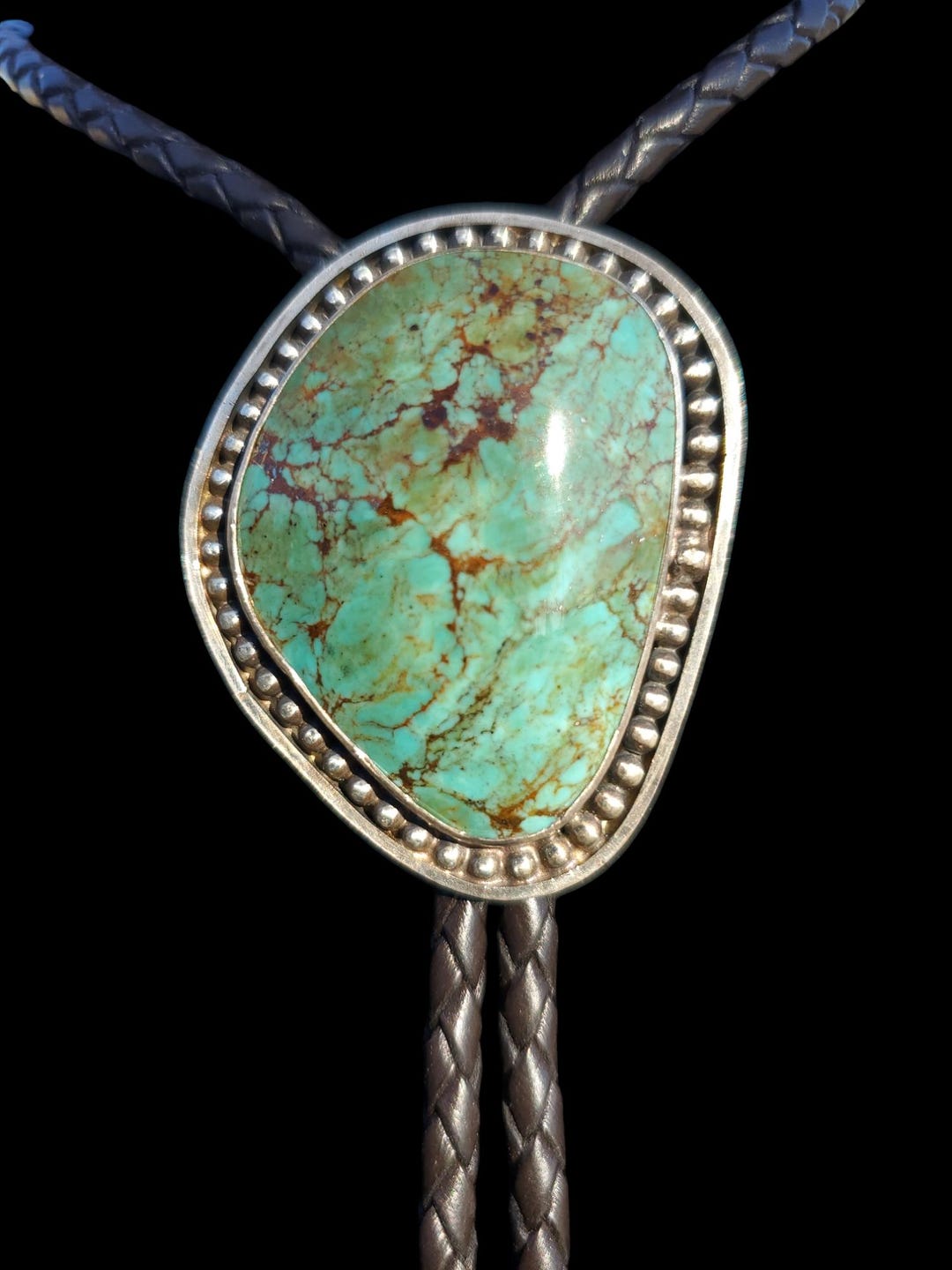 Kingman High Grade Turquoise Bolo Tie B024 - Etsy