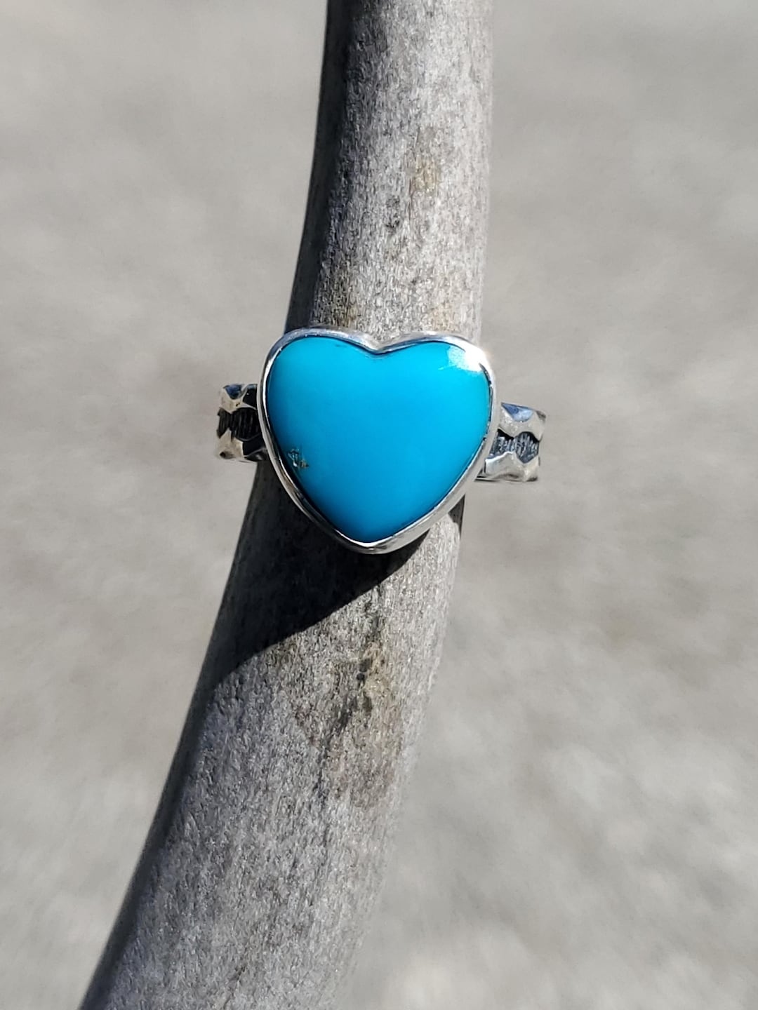 Blue Bird Mine Heart Turquoise Ring, Size 7, R219 - Etsy