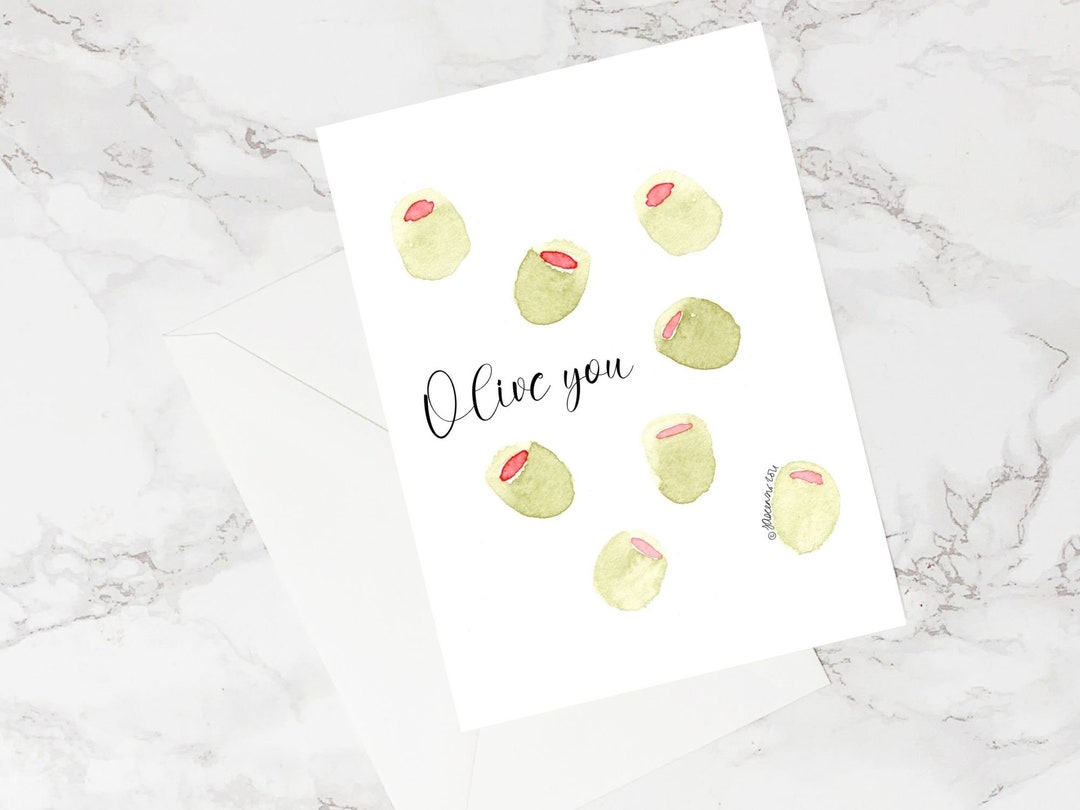 Olive You Card I Love You Card Anniversary Card Wedding Card Funny Love ...