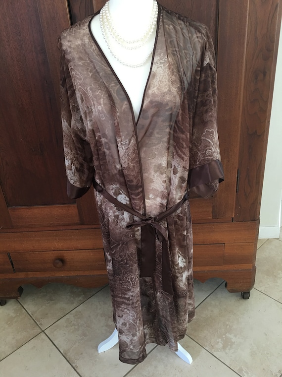 Large Robe Cinema Etoile Animal Print Robe Sheer... - Gem