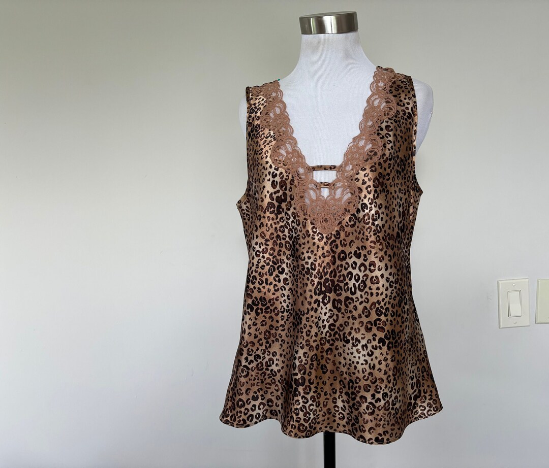 Large Leopard Print Expressions Lacy Camisole Vintage - Etsy