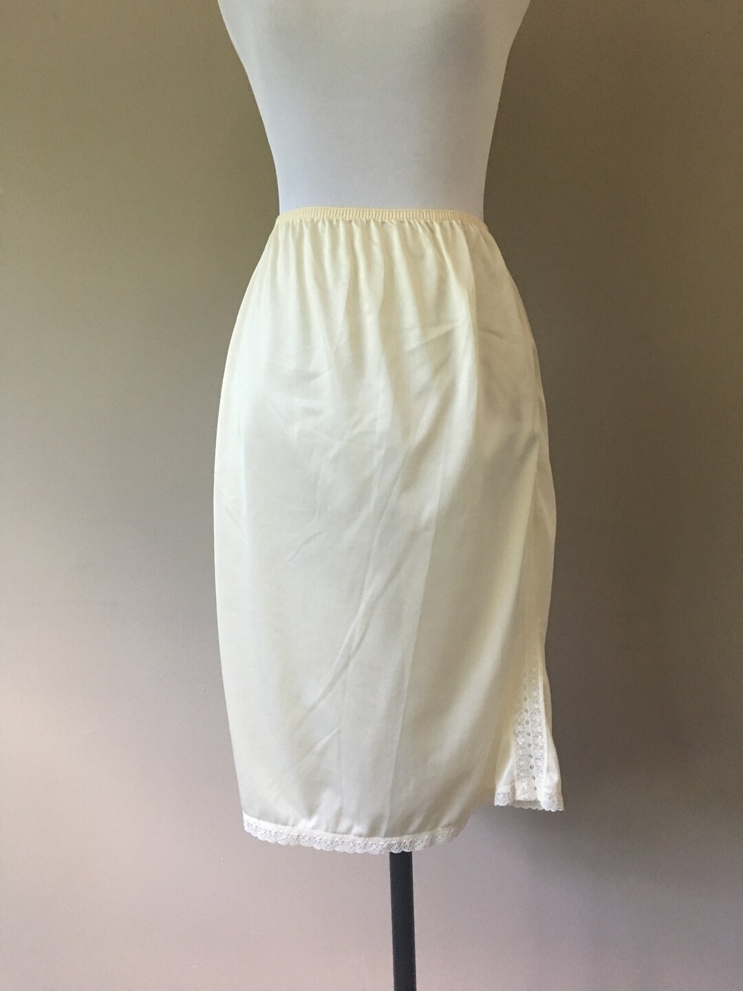 Half Slip Medium Almond Side Lace Panel Vintage Lingerie - Etsy