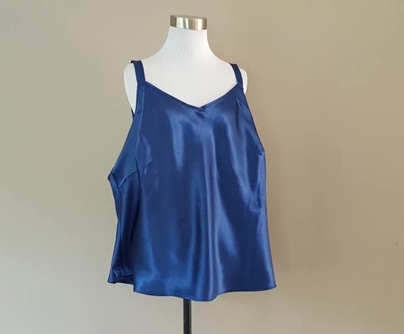 Camisole 4x Royal Blue Satin Polyester Plus Size V Neck Xxxxl Etsy