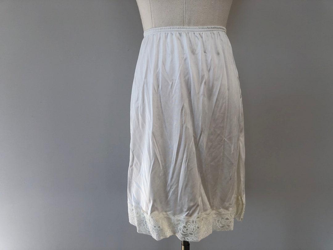 Half Slip Cabernet Medium 24 Inches Long Almond Nylon 5 Inch Lacy ...