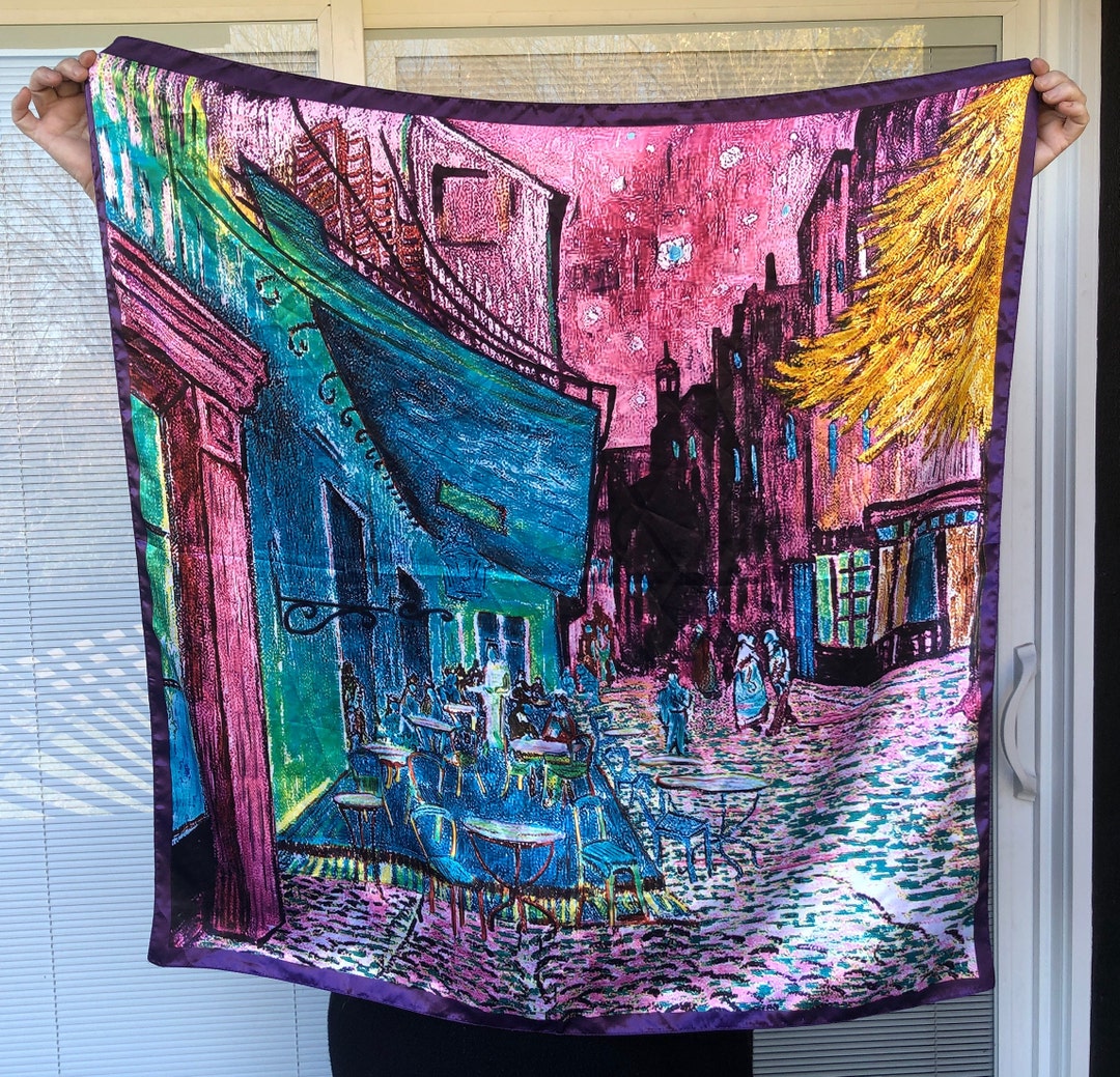 Van Gogh's Starry Night Square Vintage Art Head Scarf - Etsy