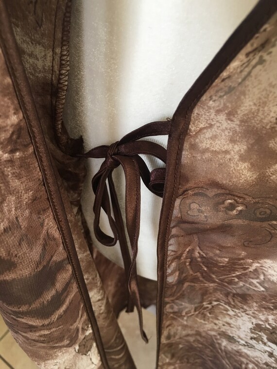 Large Robe Cinema Etoile Animal Print Robe Sheer... - Gem