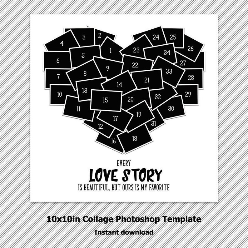Heart Collage Template Free