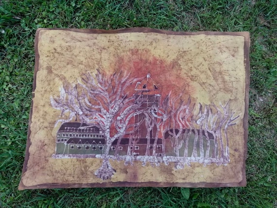 BatiK Water Tower Wr. Neustadt Waxbatik mural batiktapestry | Etsy