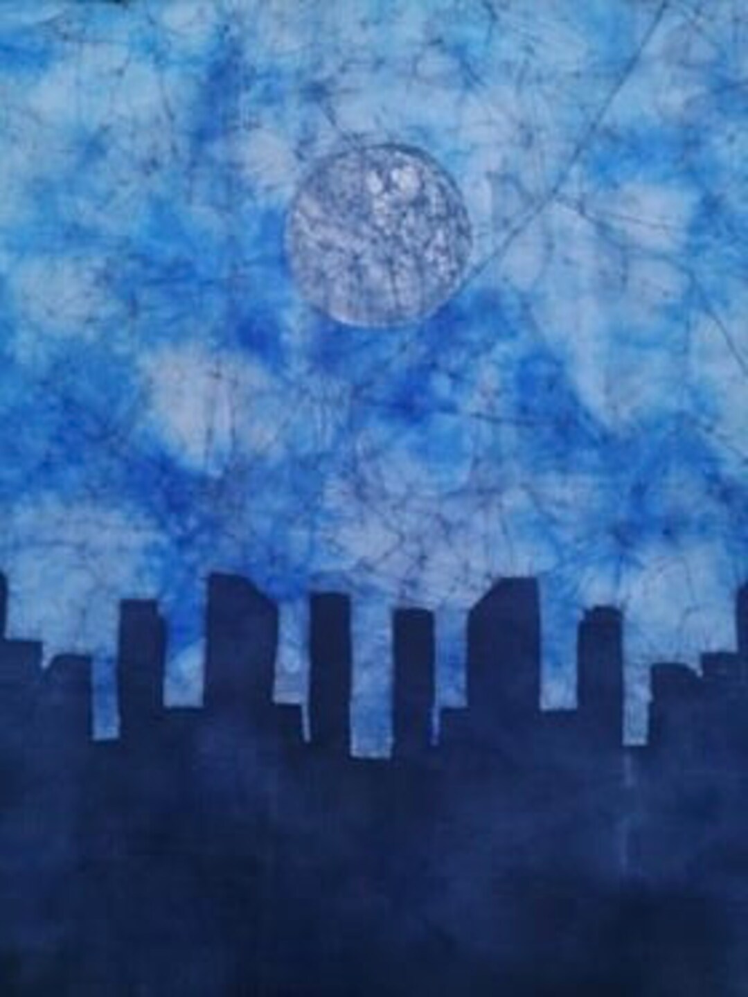 BATIK Full Moon Wax Batik Mural Batiktapestry - Etsy
