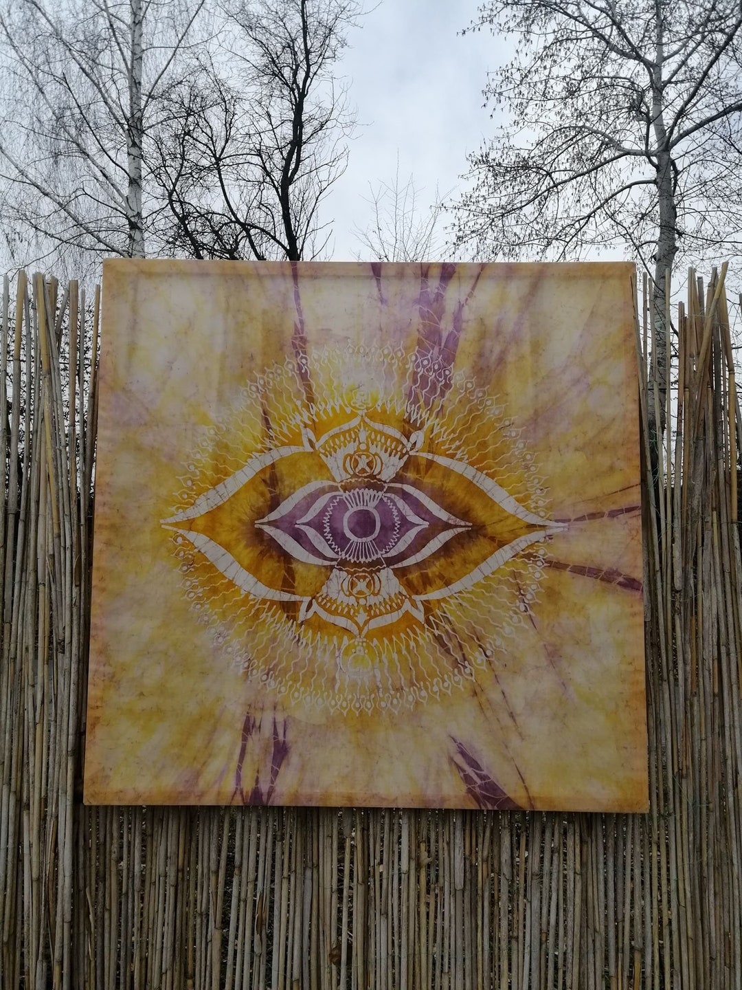 Batik Forehead Chakra Mandala Wax Batik Power Mandala Forest Picture - Etsy