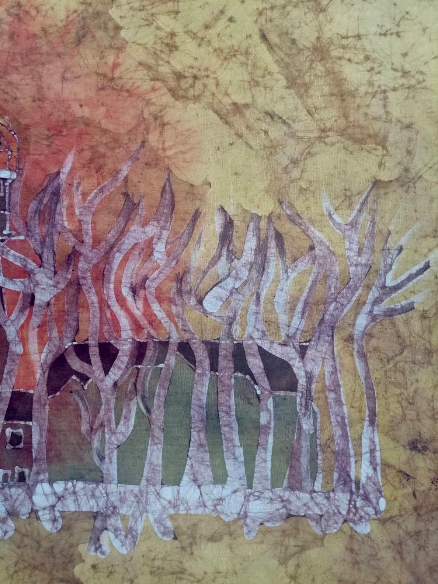 BatiK Water Tower Wr. Neustadt Waxbatik mural batiktapestry - Etsy España