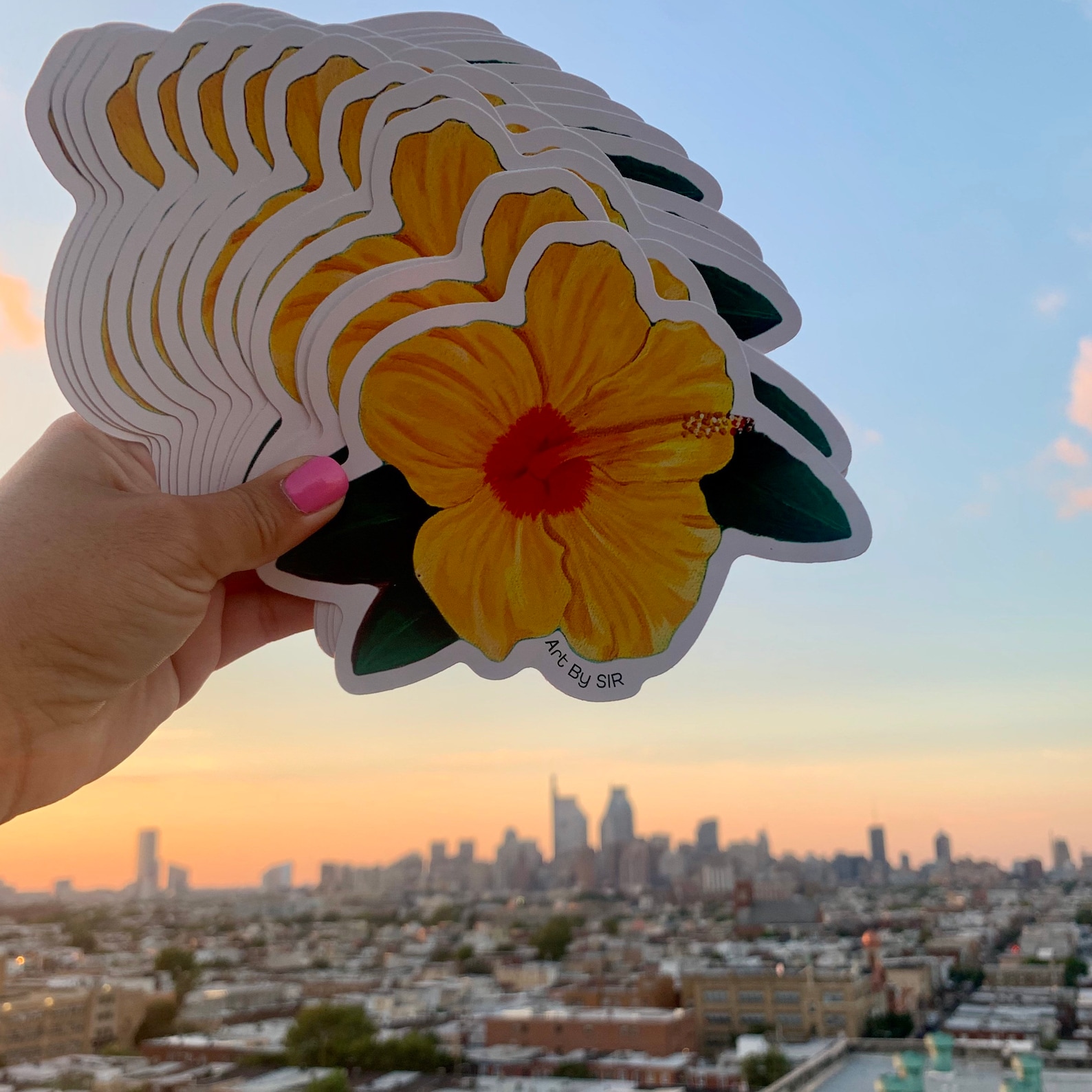 Yellow Hibiscus Sticker - Etsy