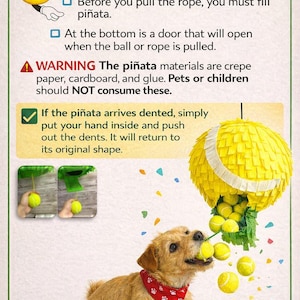 Green Tennis Ball Piñata for Dogs 14in, Puppy Party Decoration, Pet ...
