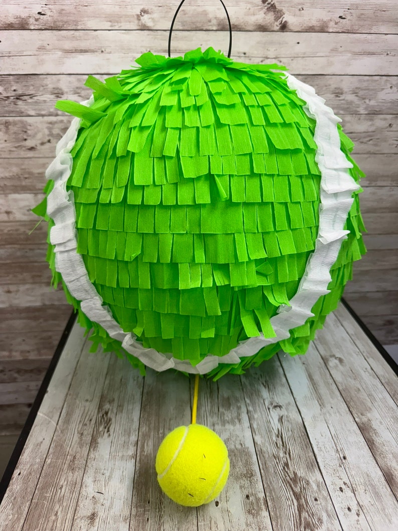 Green Tennis Ball Piñata for Dogs 14in, Puppy Party Decoration, Pet ...