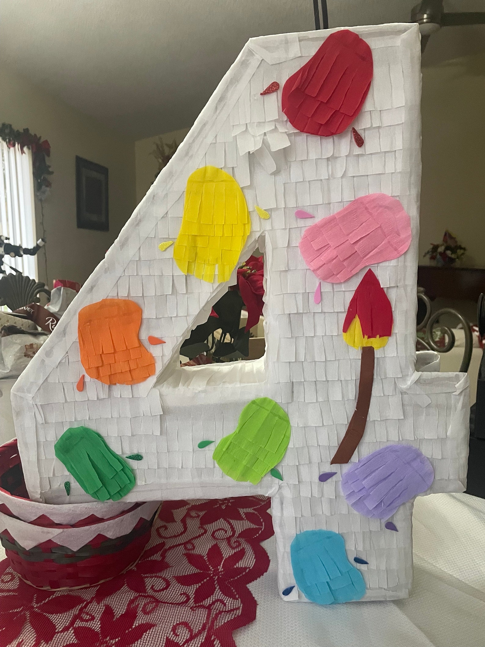 Number Art Palette Pinata. Art Birthday Party. Party Supply. (stick Not ...