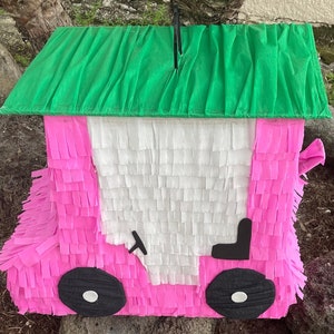 Pink Golf Cart Pinata. Party Decorations. Medium Size (stick Not ...