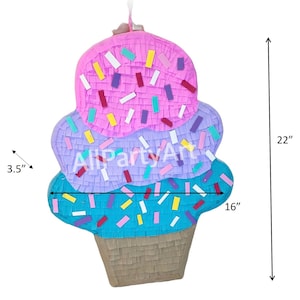 Ice Cream Cone Pinata. 23" Tall Custom Color. Party Decorations and ...