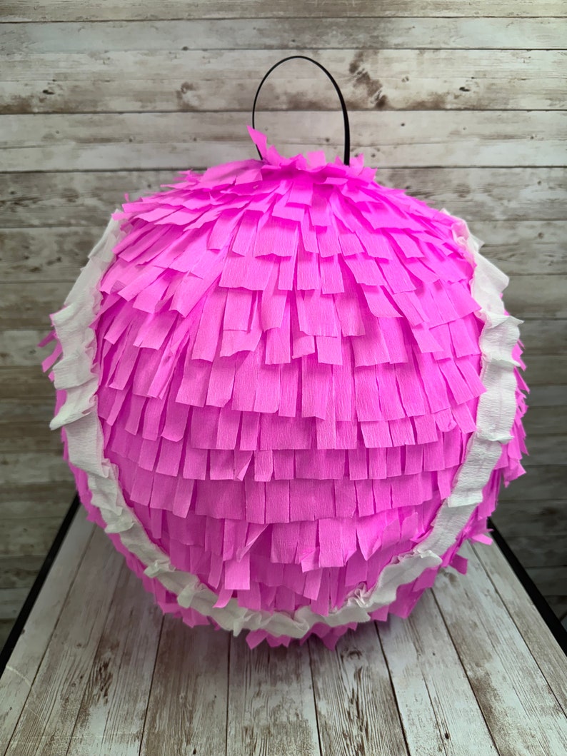 Pink Tennis Ball Piñata 3D Round 14in Diameter. (rope and Ball Not ...